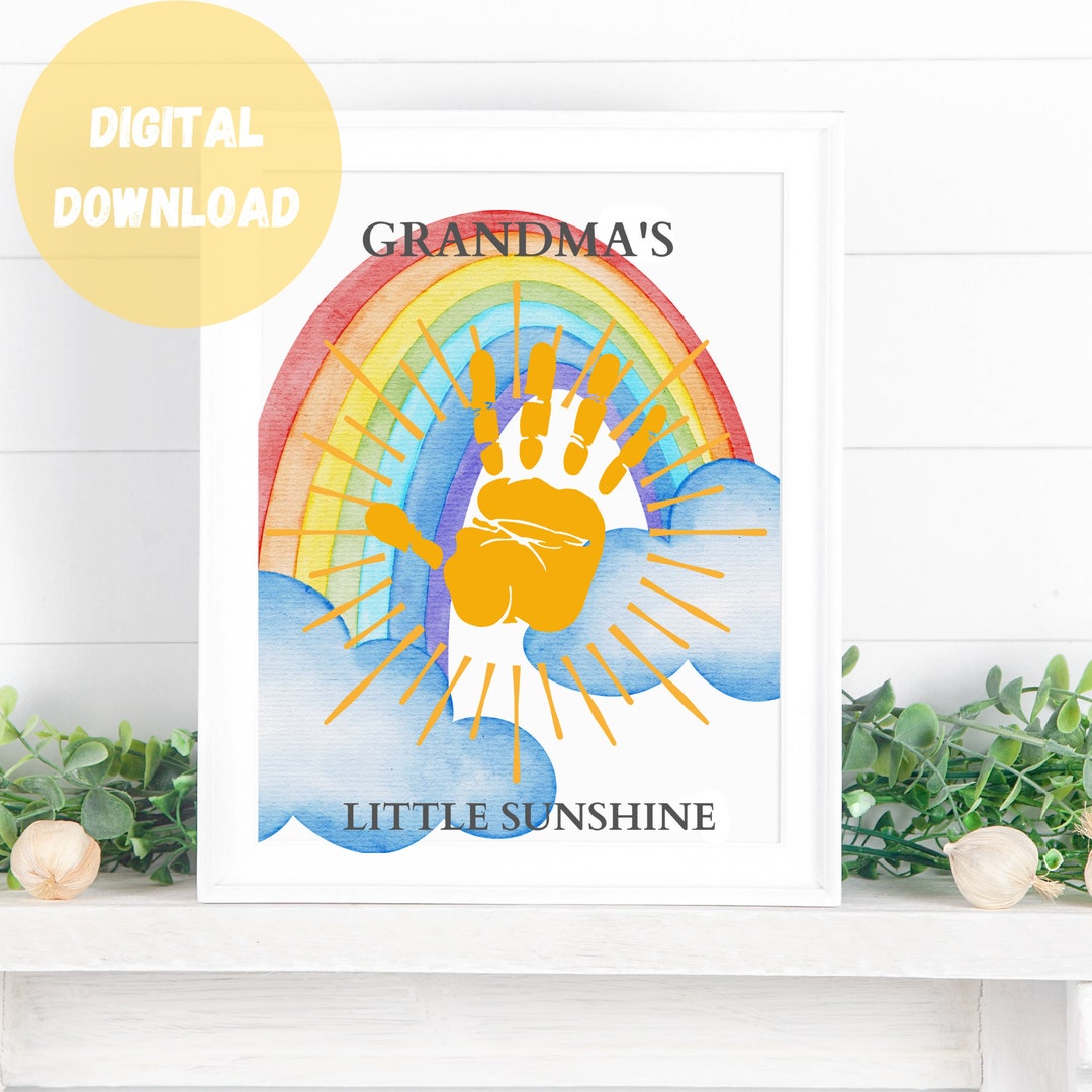 Grandma's Little Sunshine Handprint, Rainbow Handprint, Mother's Day ...