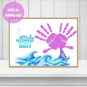 Mermaid Craft, Be a Mermaid & Make Waves, Mermaid Printable, Summer ...