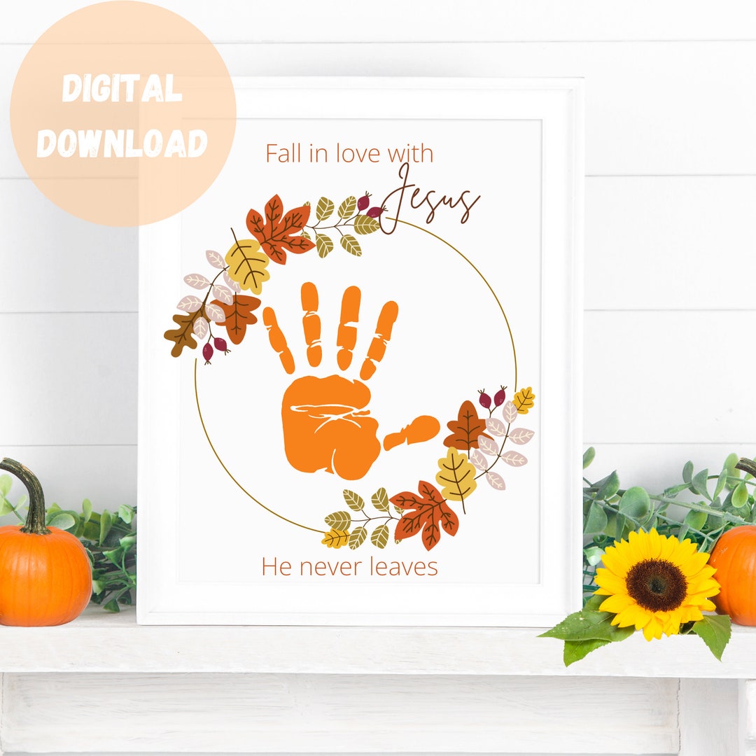 Fall Wreath Handprint, Christian Activity, Thanksgiving Art Craft, Fall ...