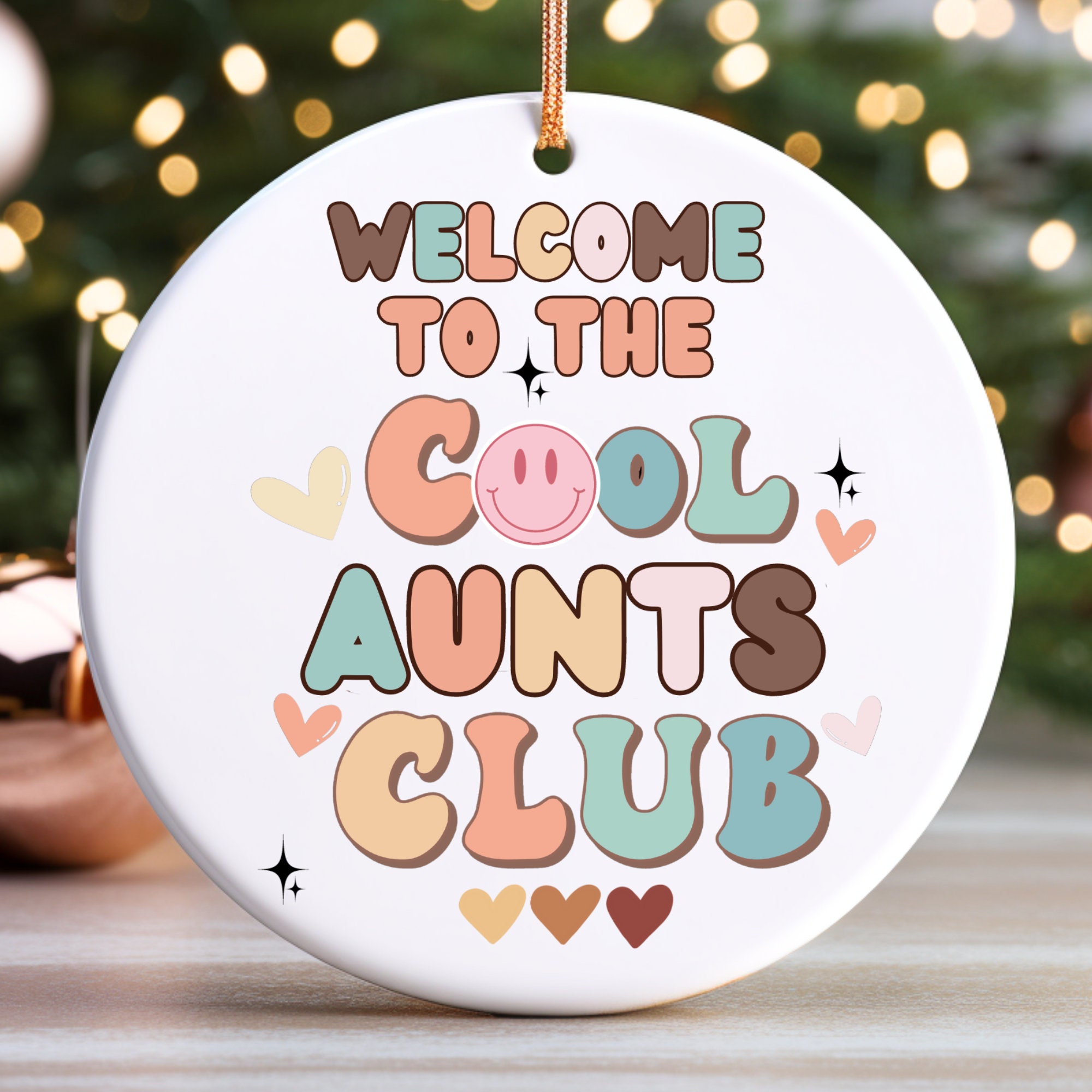 Cool Aunts Club Ornament, Reveal Aunt Ornament, Funny Aunt Ornament ...