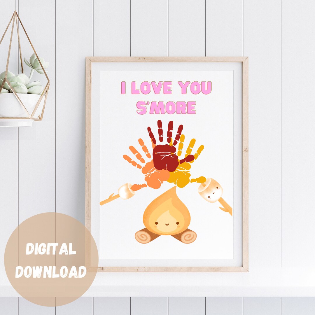 I Love You S'more, Campfire Handprint Art, Summer Handprint Craft ...