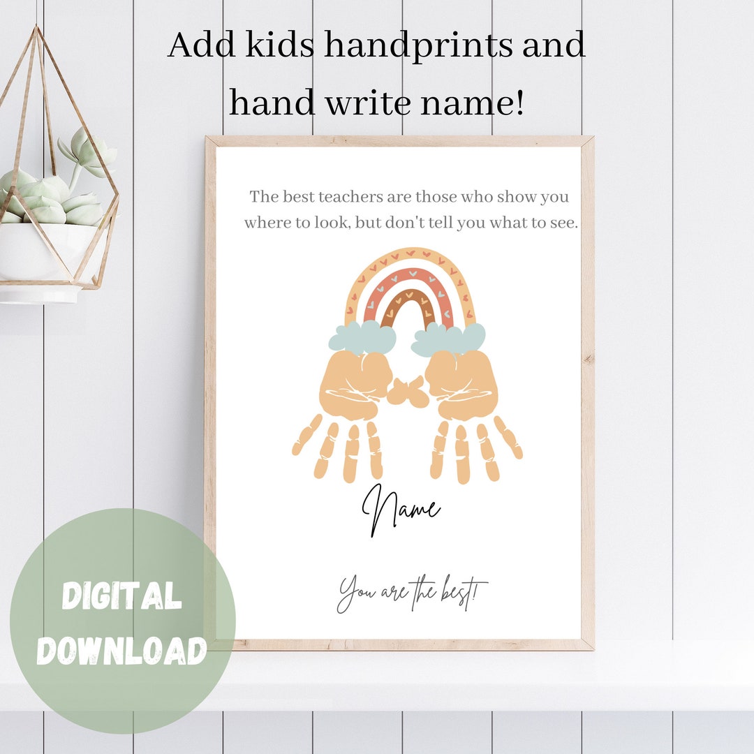 Teacher Appreciation Gifts, Rainbow Boho Poster, Teachers Thank You ...