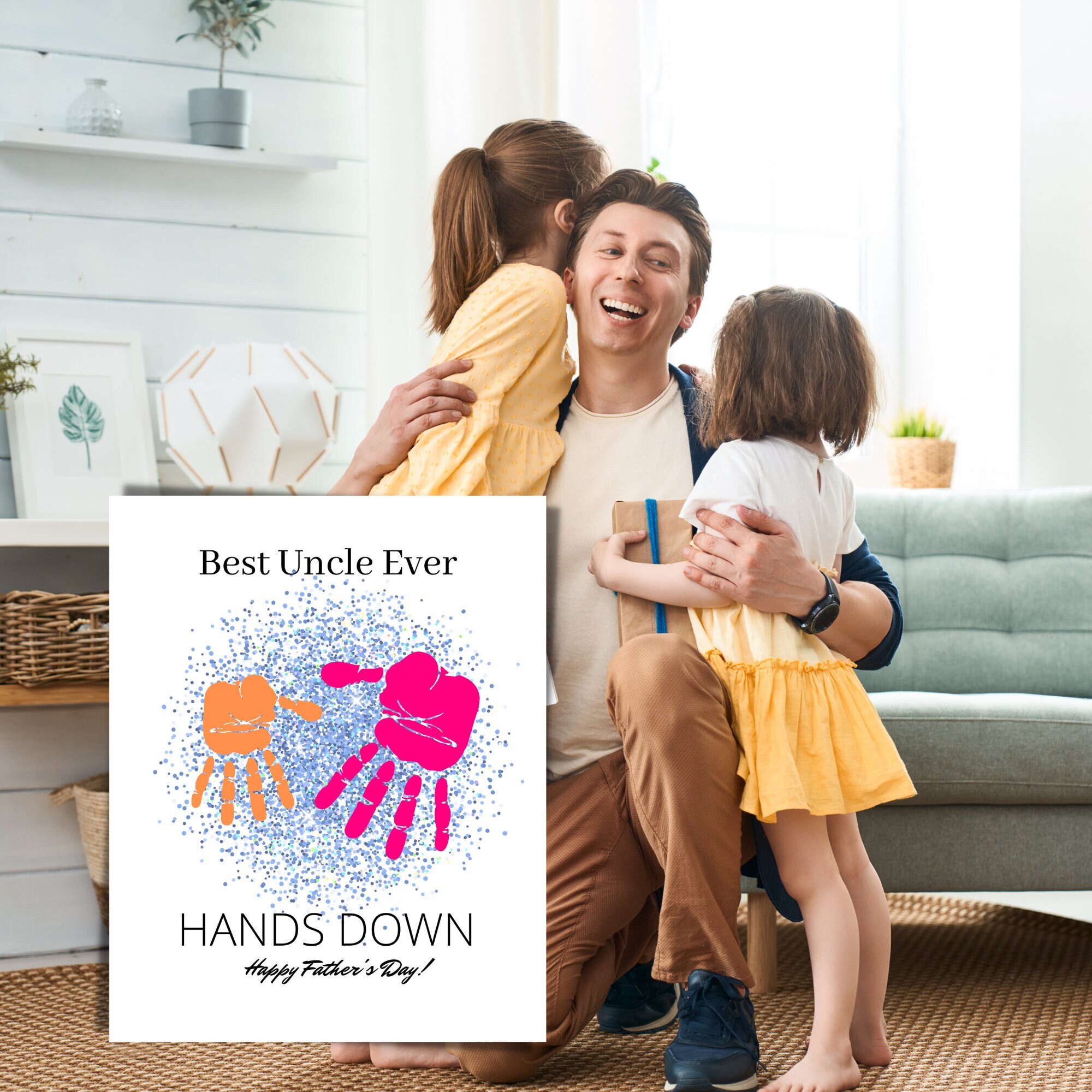 Best Uncle Ever Hands Down Handprints, Uncle Gift Handprint, Printable ...