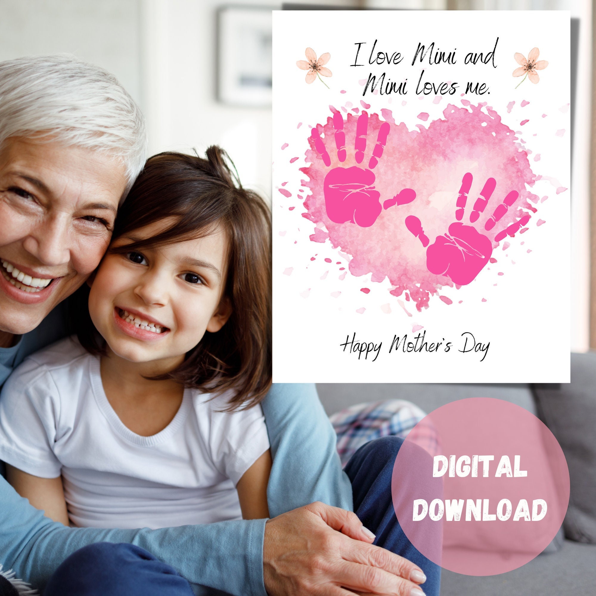 Mimi Mother’s Day Gift, Handprint Keepsake Card, Grandmother Gift, Gift ...