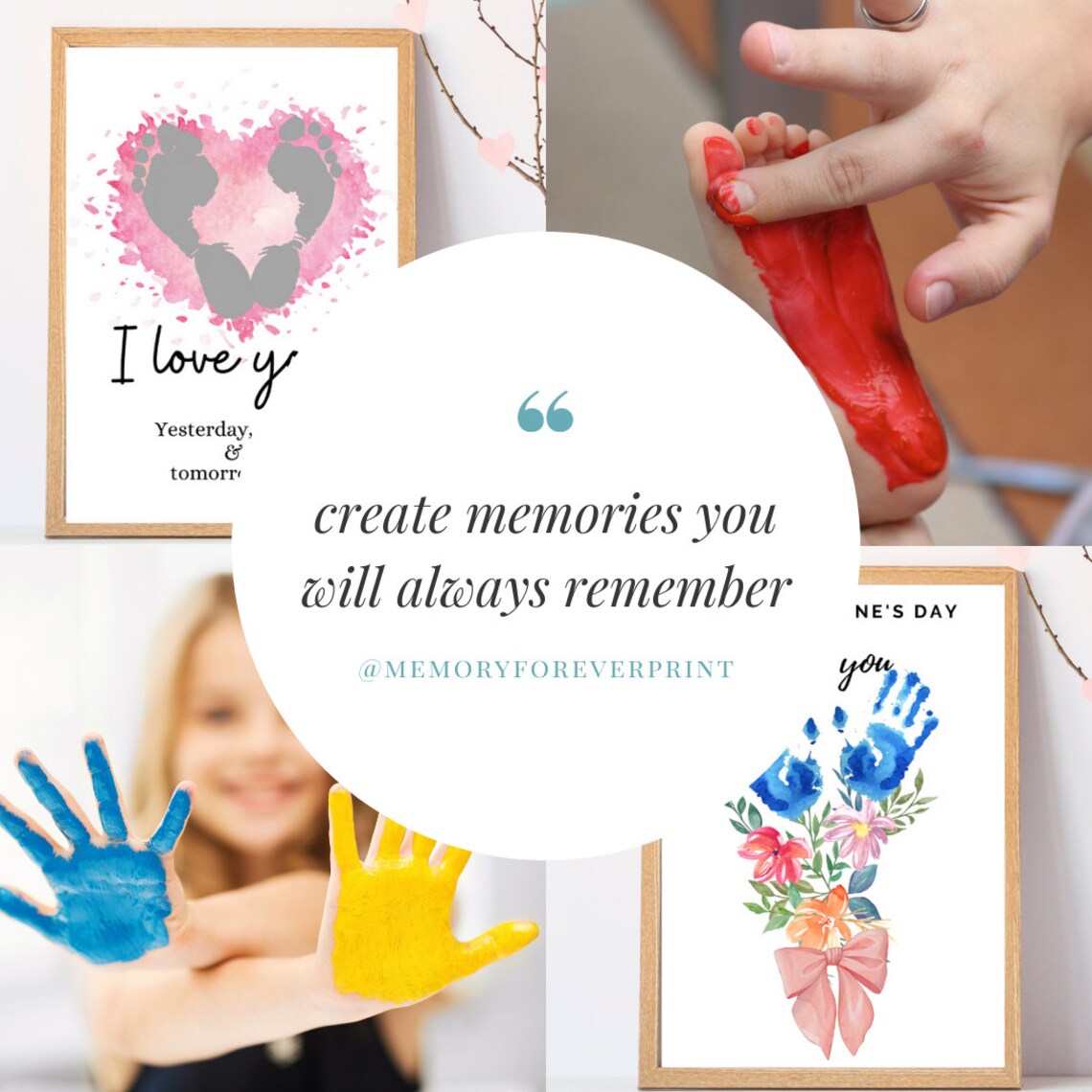 Mother's Day Handprint Art, I Love You DIY, Heart Love, Kids Handprint ...