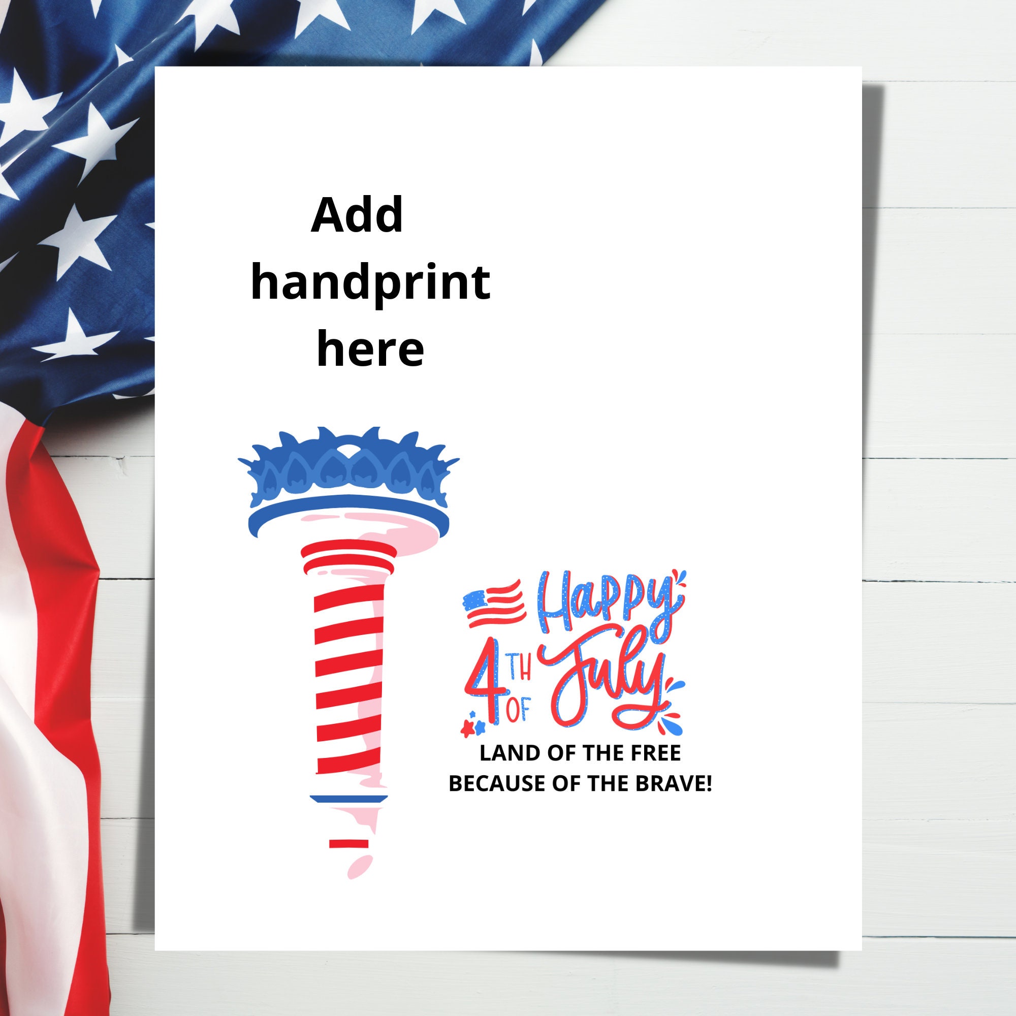 Statue of Liberty 4th July Craft Handprint Art DIY - Etsy