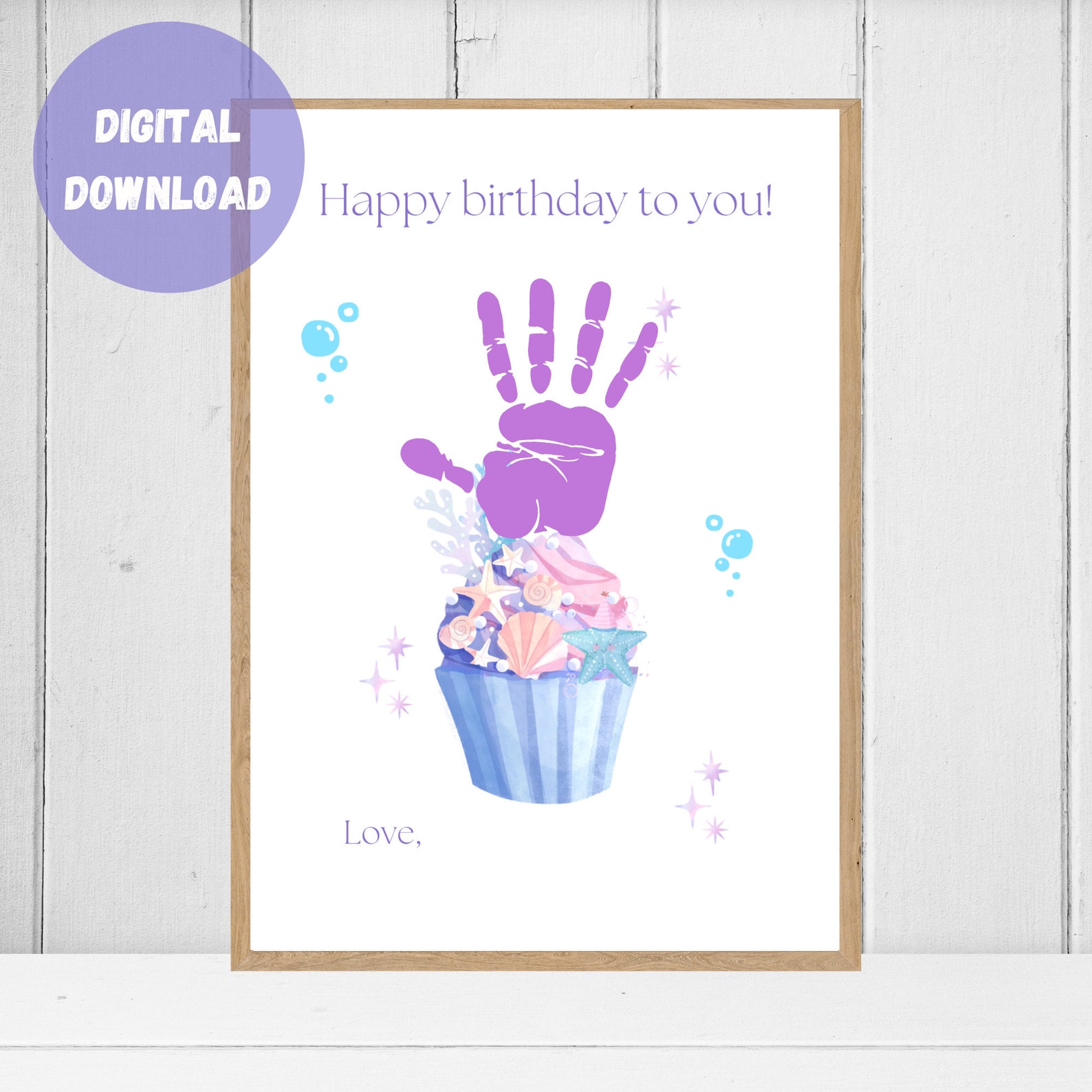 Happy Birthday Handprint Art Birthday Handprint Craft DIY - Etsy