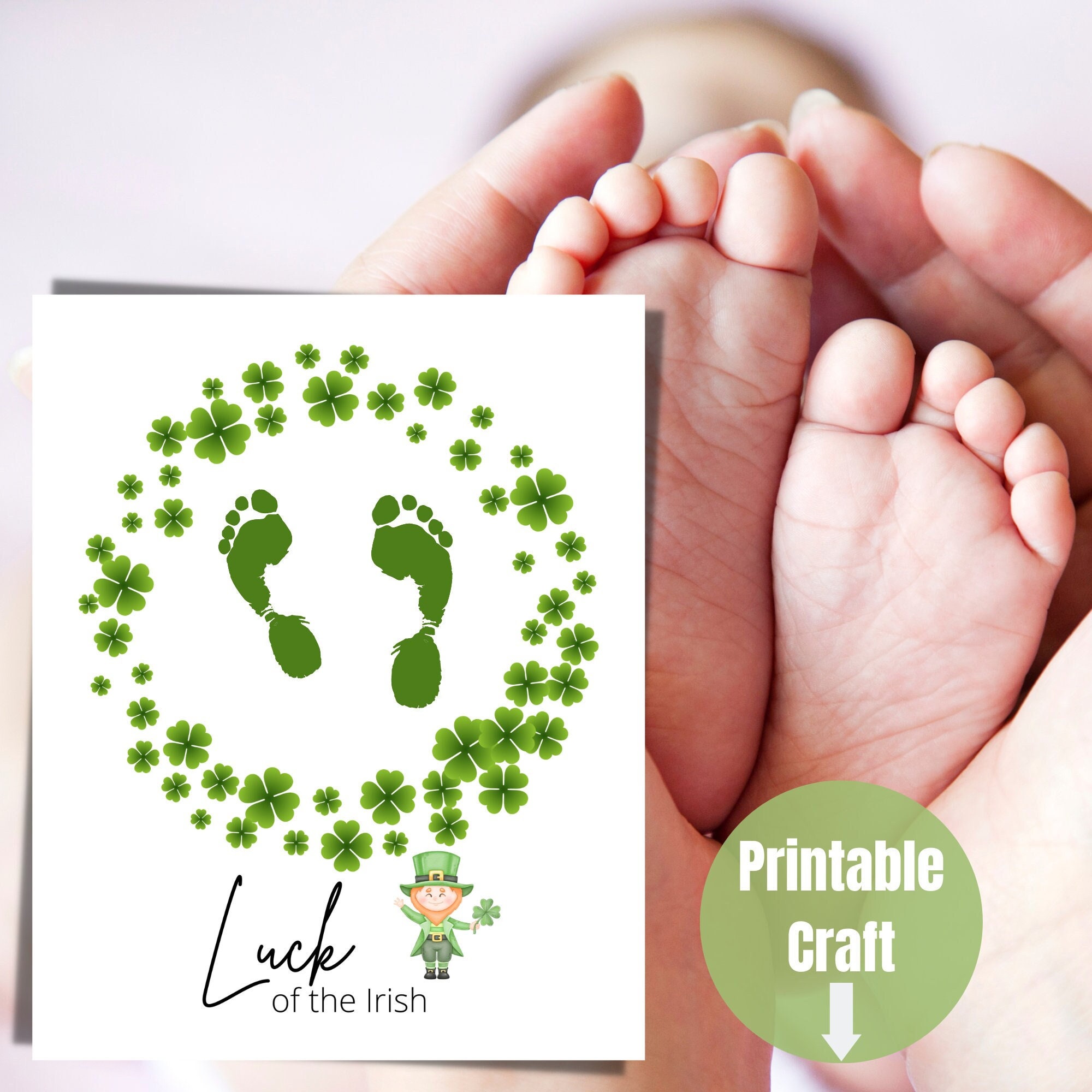 Luck of the Irish Printable St Patrick's Day Handprint - Etsy