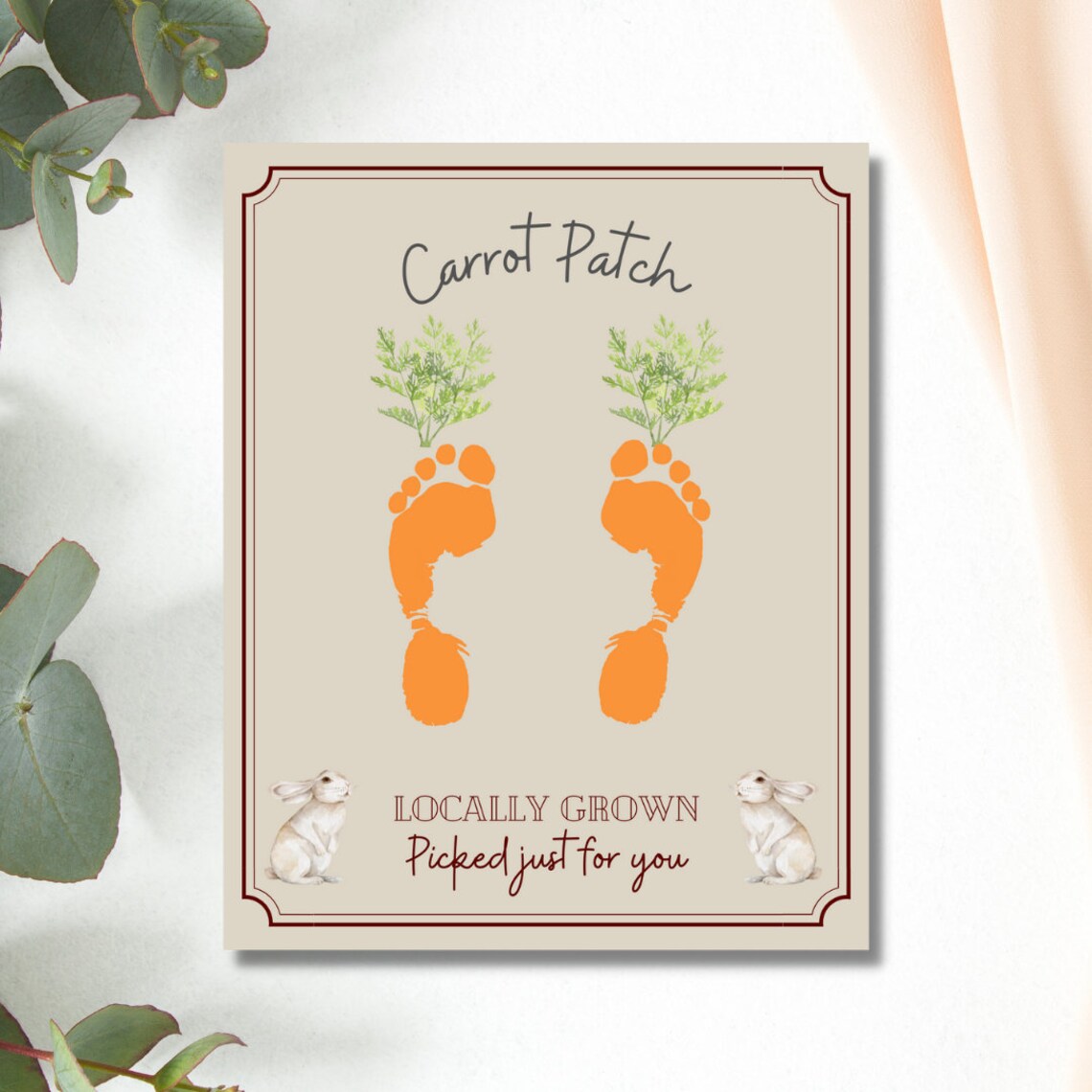 Farm Sign Carrot Patch Easter Footprint Feet Art Craft DIY - Etsy