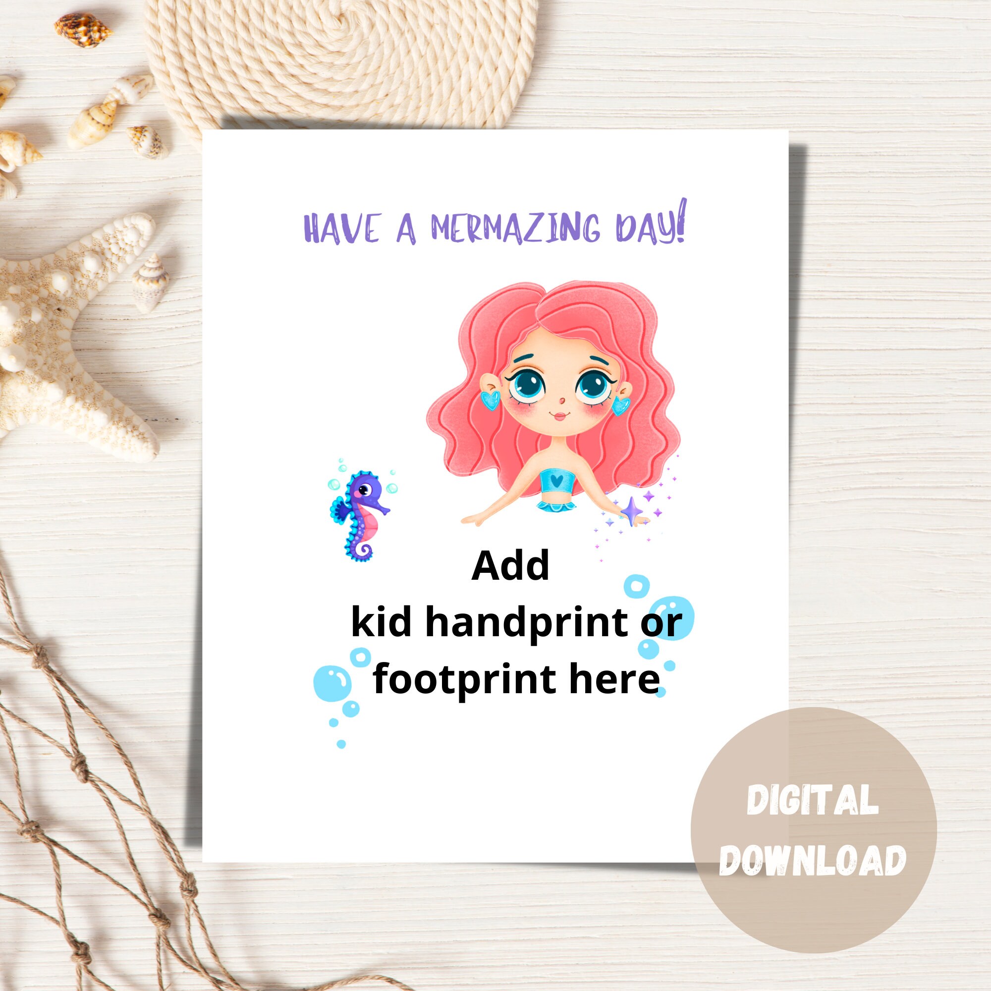 Mermaid Craft Have a Mermazing Day Mermaid Printable Summer - Etsy