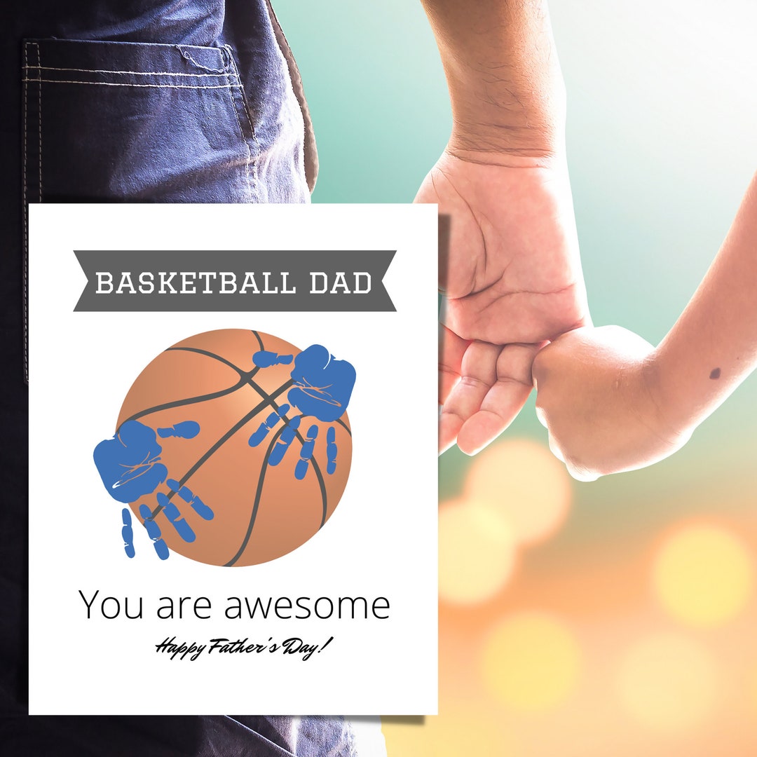 Basketball Dad Handprints, Dad Gift From Son, Sports Handprint ...