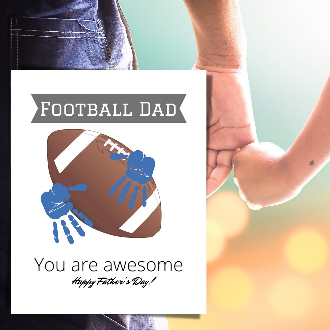 Football Dad Handprints, Sports Handprint, Dad Gift From Son, Printable ...