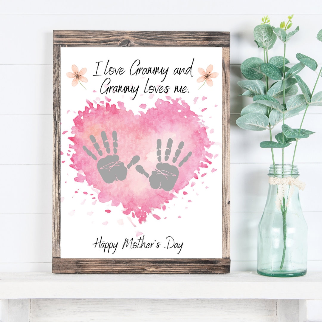 Grandma Mother’s Day Gift, Handprint Keepsake Card, Gift for Grandma ...