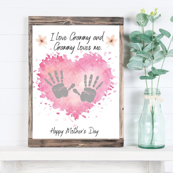 Grandma Mothers Day Gift Handprint Keepsake Card Gift for - Etsy
