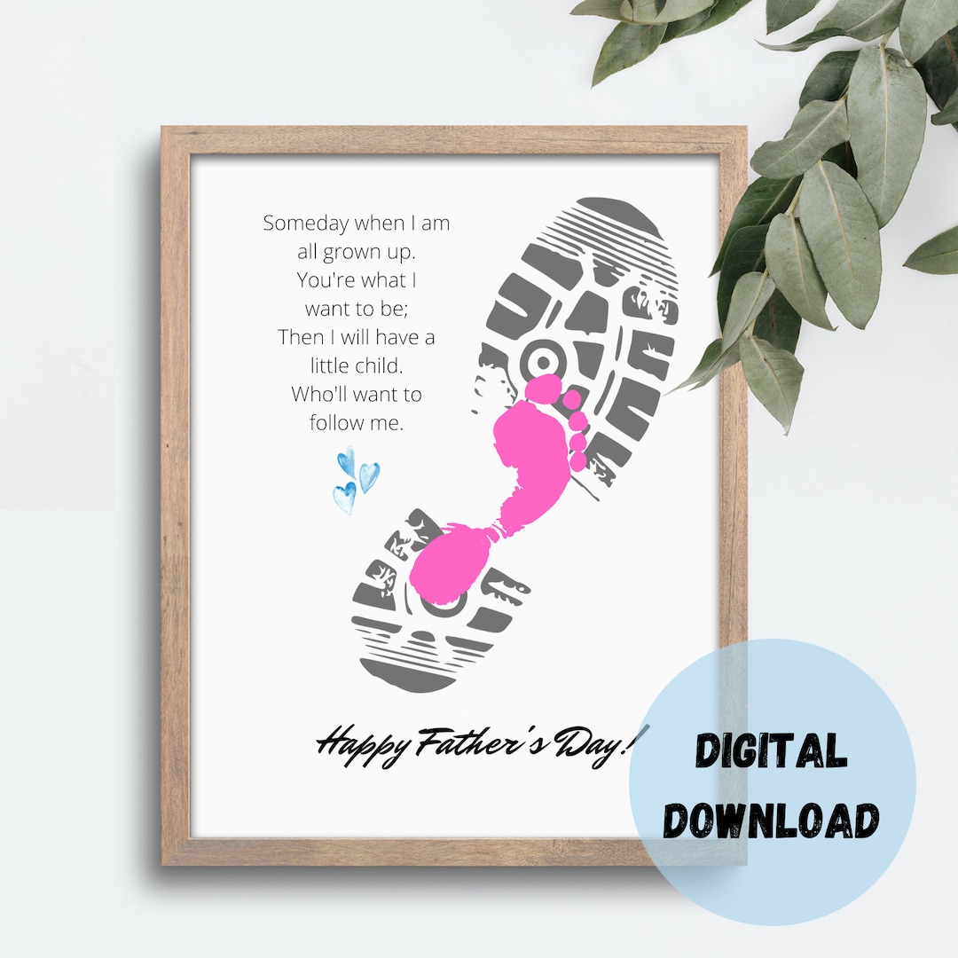 Daddy Footprint Poem, Fathers Day Poem, Digital Art From Kids ...