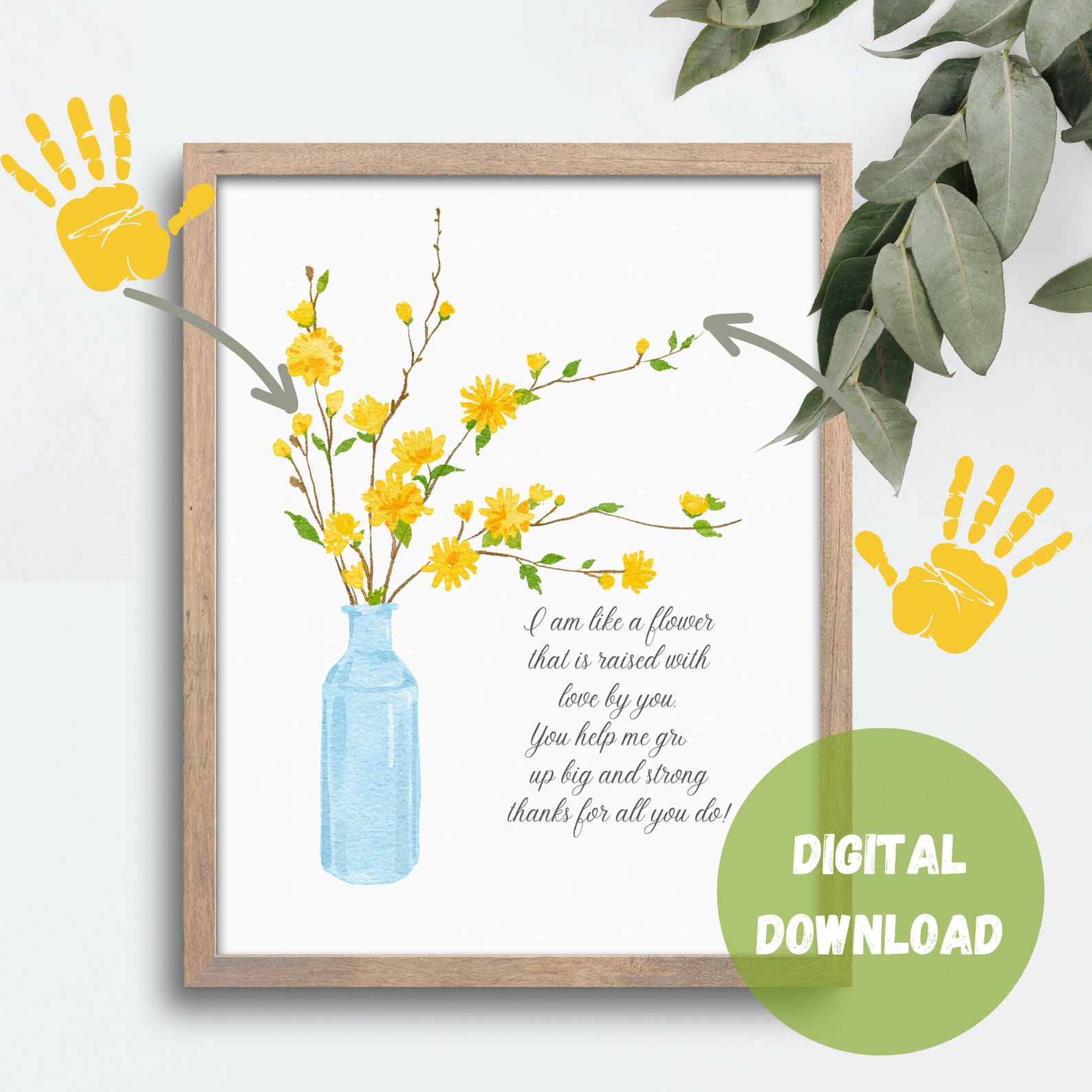 Mothers Day Poem Flower Handprint Wildflower Handprint - Etsy