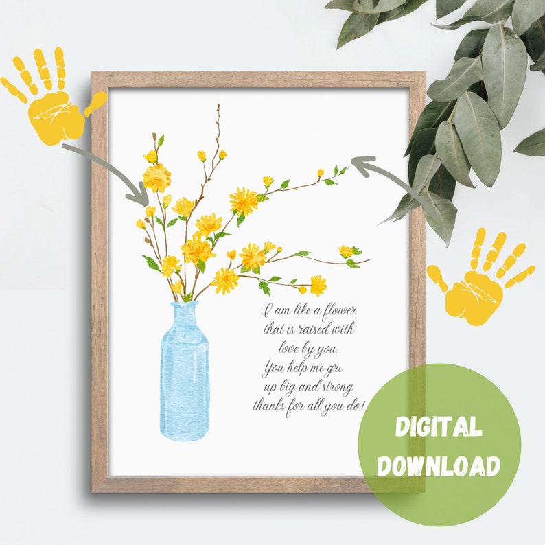 Mothers Day Poem Flower Handprint Wildflower Handprint - Etsy