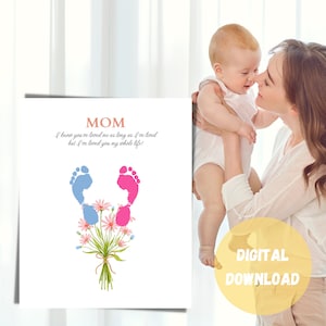 Mom I Love You Handprint Art, Flower Handprint Craft, Kids Baby Toddler ...