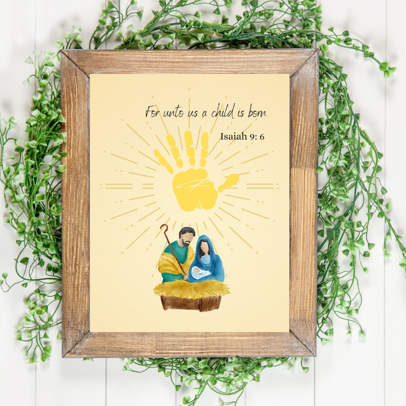 Nativity Scene Handprint Art, Christ is Born, Star Baby Jesus Christian ...