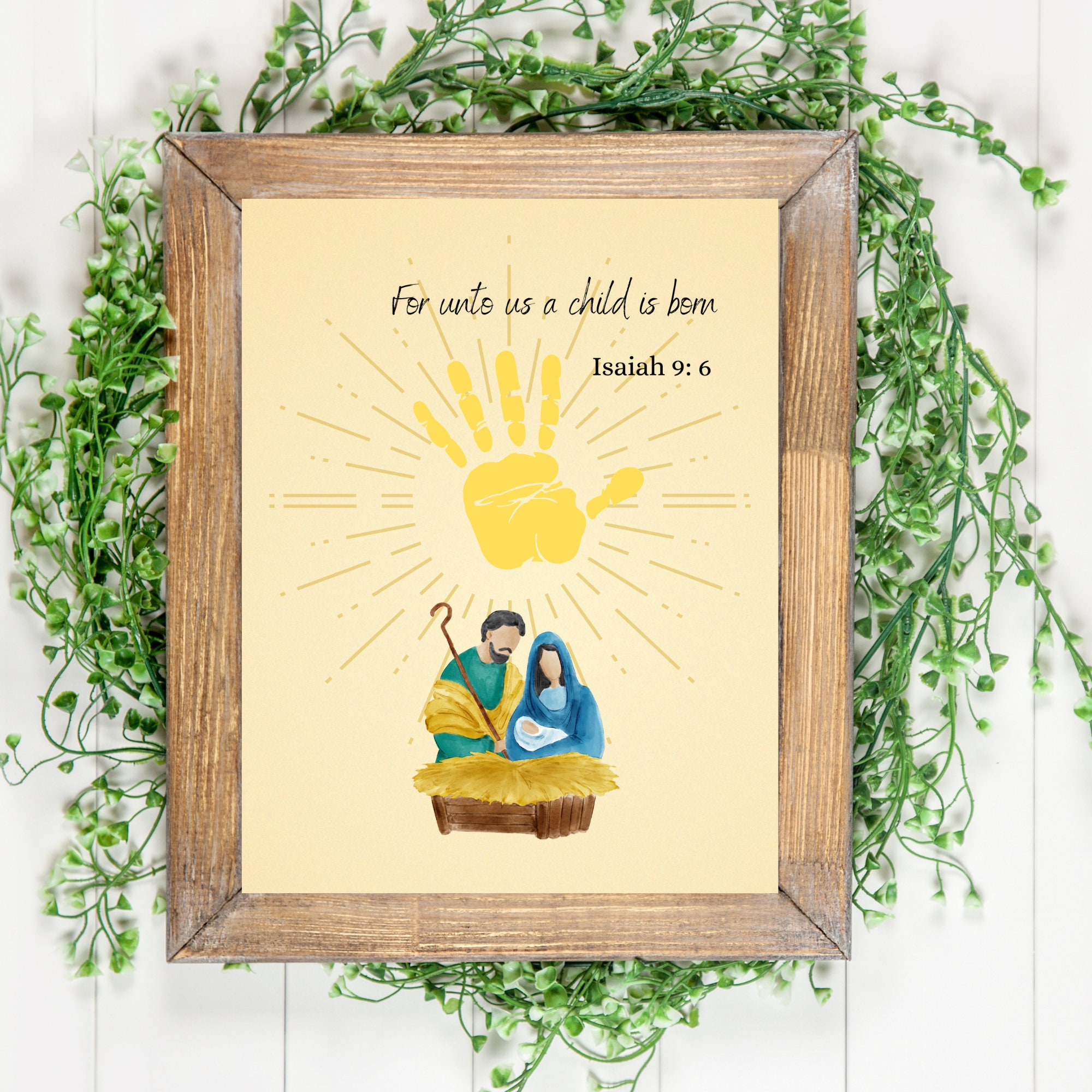 Nativity Scene Handprint Art, Christ is Born, Star Baby Jesus Christian ...