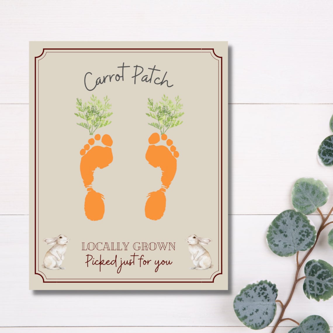 Farm Sign Carrot Patch Easter Footprint Feet Art Craft DIY - Etsy