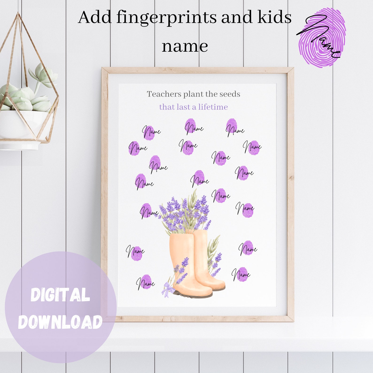 Teachers Plant the Seeds, End of the Year Gift, Fingerprint Art ...