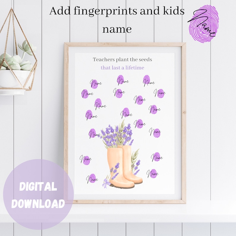 Teachers Plant the Seeds, End of the Year Gift, Fingerprint Art ...