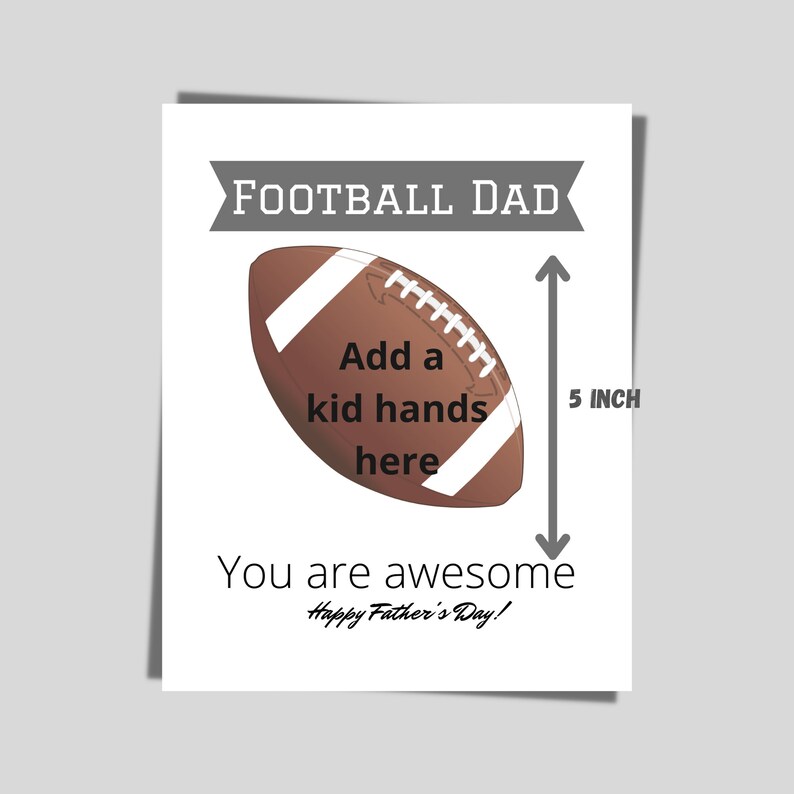 Football Dad Handprints Sports Handprint Dad Gift From Son - Etsy