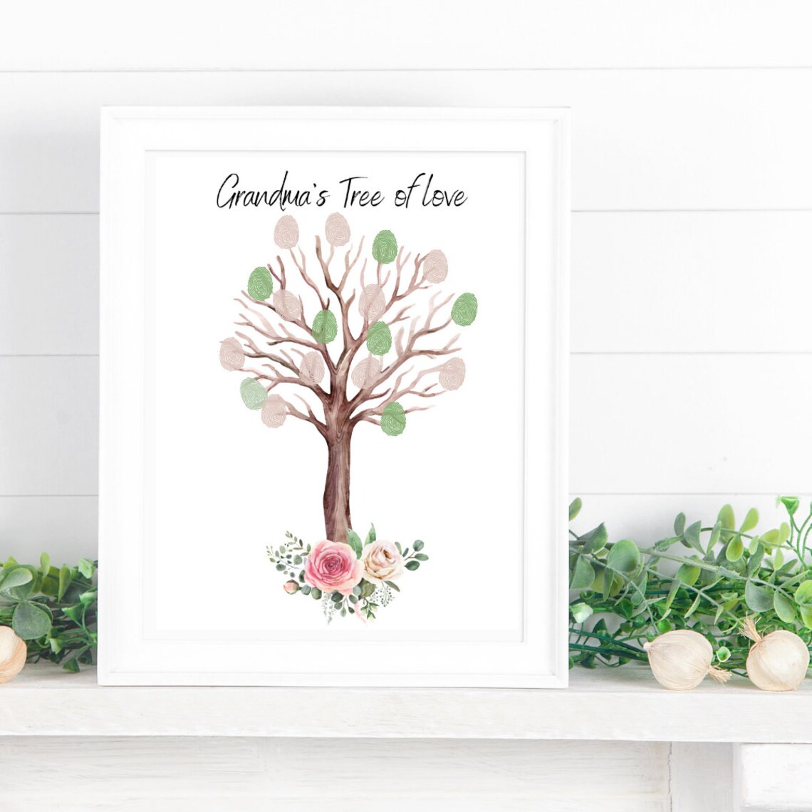 Grandma Tree of Love Mothers Day Art Print Hand Handprint - Etsy