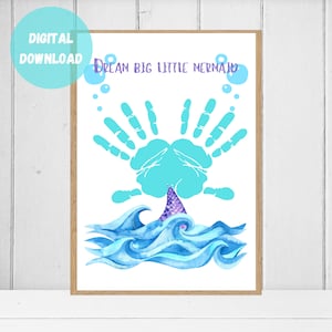Dream Big Little Mermaid, Mermaid Birthday Craft, Mermaid Printable ...