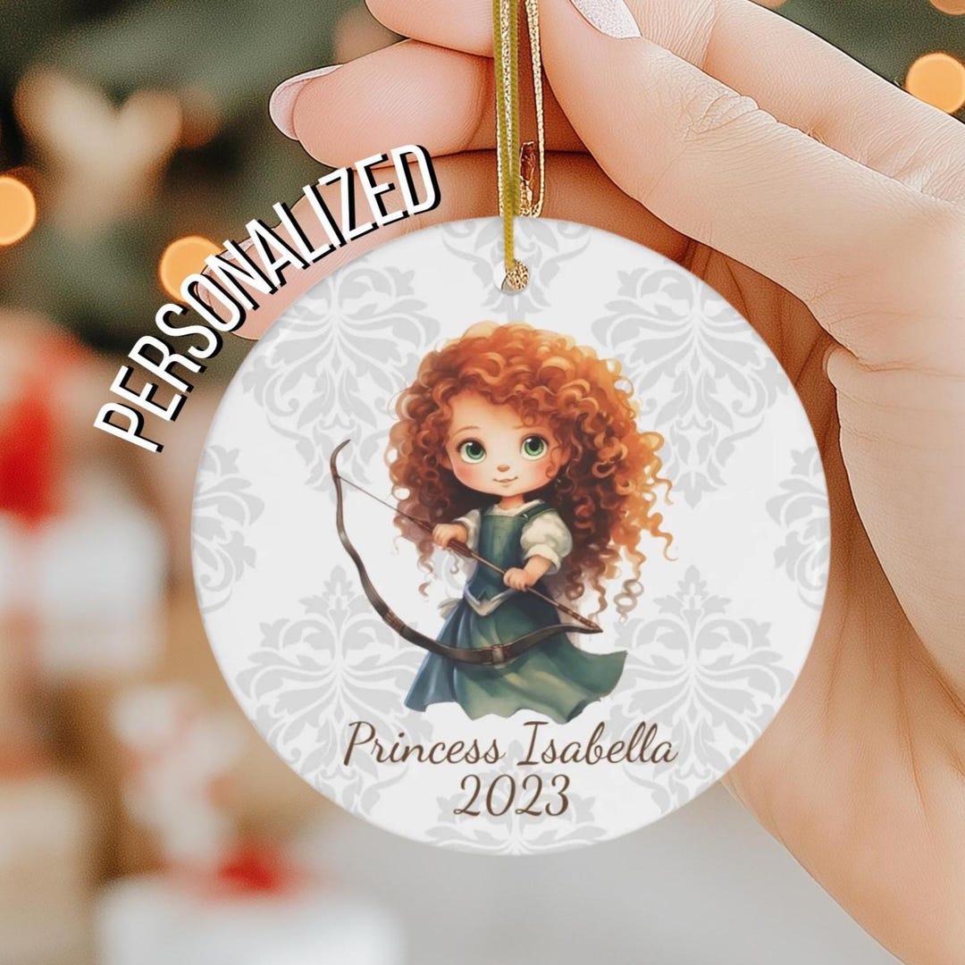 Merida Christmas Ornament, Personalized Princess Ornaments, Brave ...