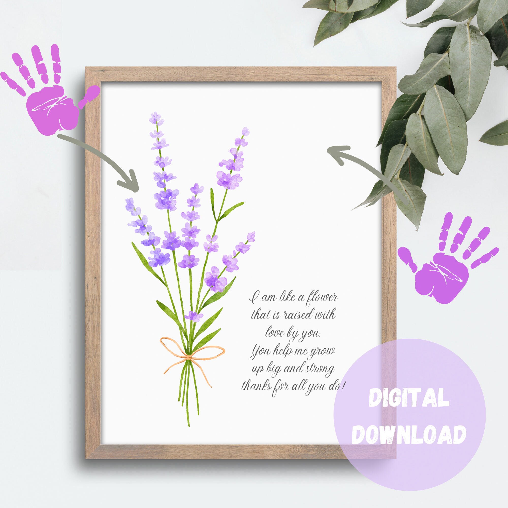 Flower Handprint Craft Art Poem Floral Bouquet Printable - Etsy