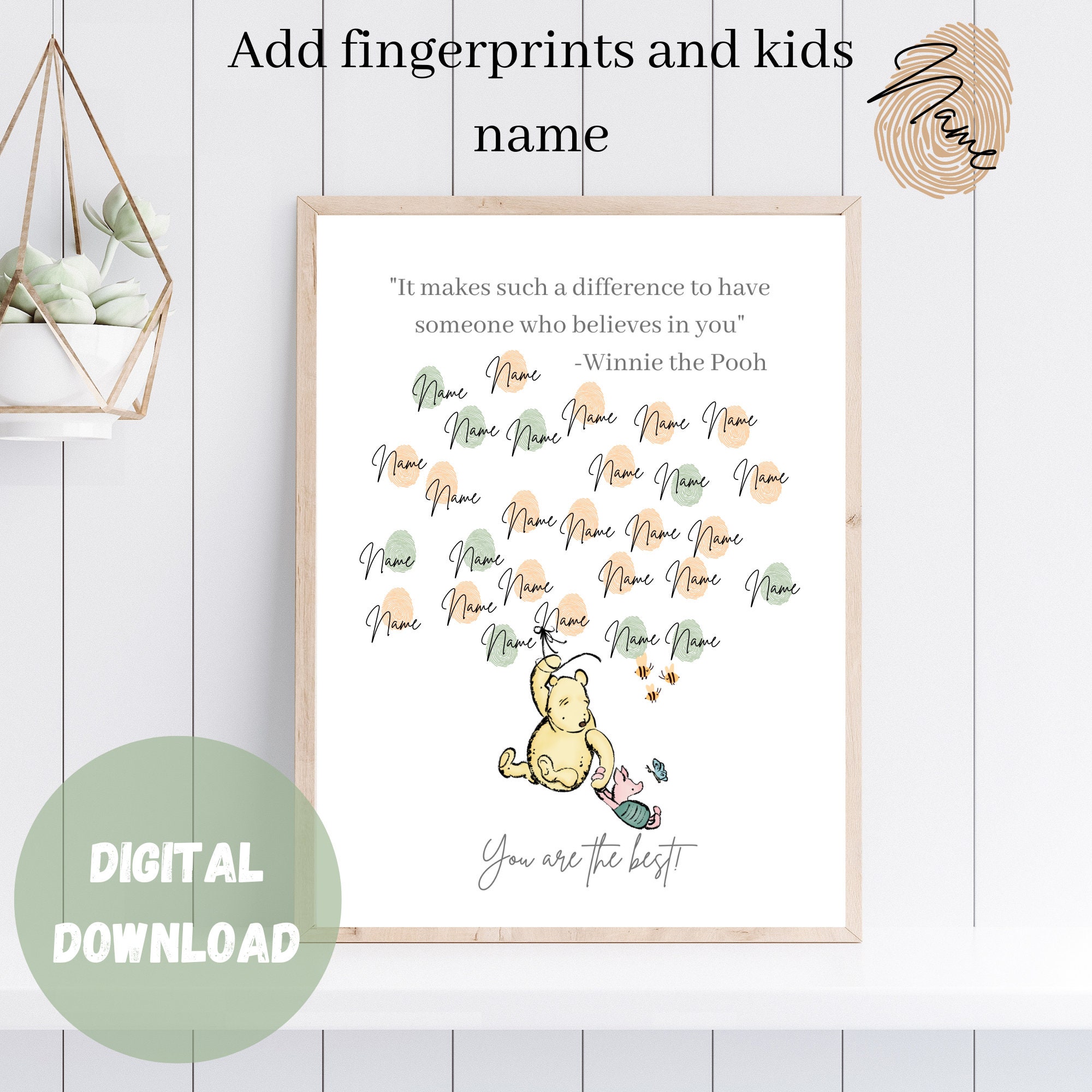 Teacher Appreciation Gift Ideas, Winnie the Pooh Fingerprint Art ...