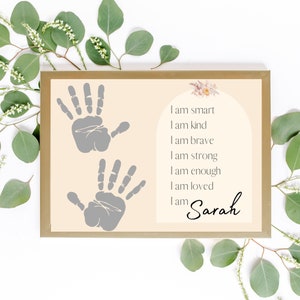 Affirmations for Kids, Handprint I Am Kind Smart Loved, Inspirational ...