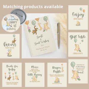 Editable Winnie the Pooh Place Card, 6 Style Cards, Winnie the Pooh ...