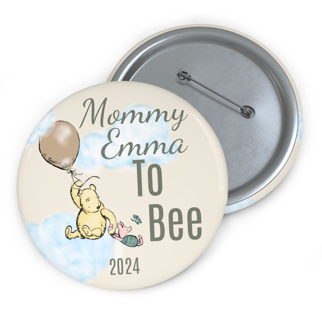 Pooh and Piglet Baby Shower Buttons, Personalized Family Name Badges ...