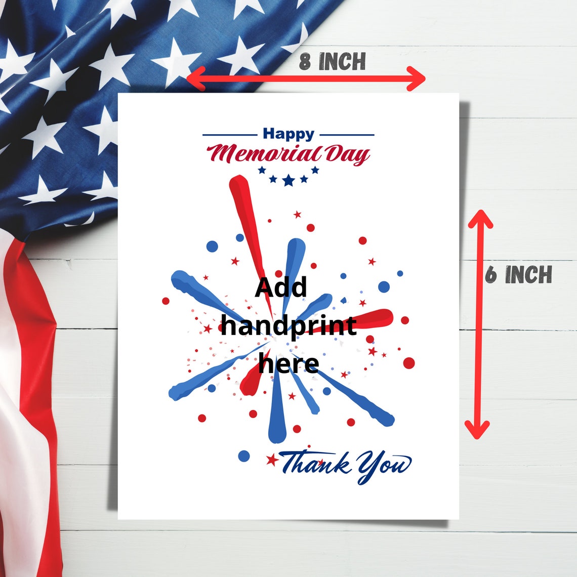 Memorial Day Handprint Digital Print, Sparkler Handprint Art, DIY ...