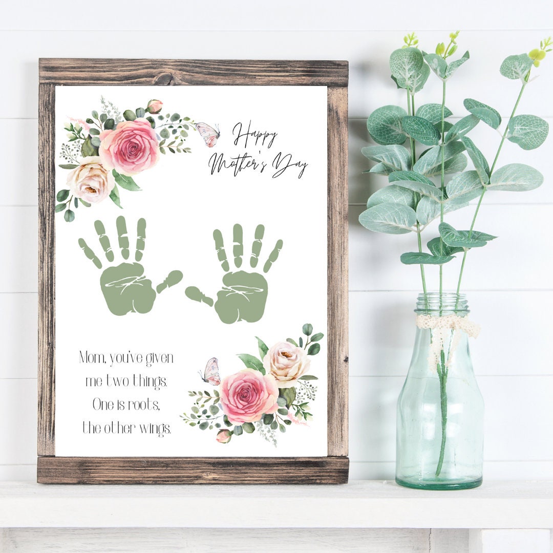 Mother's Day Poem Handprint Art, Flower Handprint Craft Art, Gift From ...