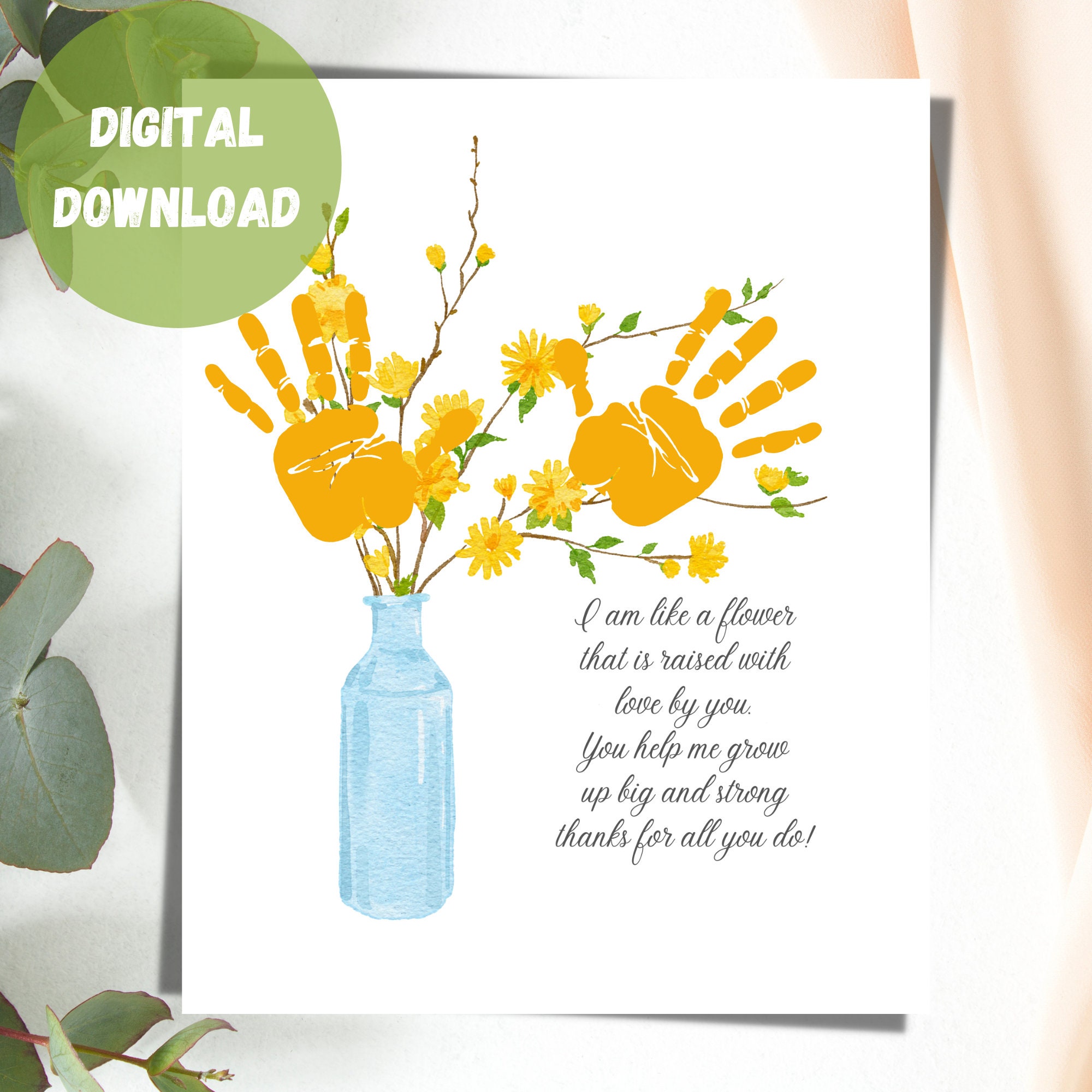 Mothers Day Poem Flower Handprint Wildflower Handprint - Etsy