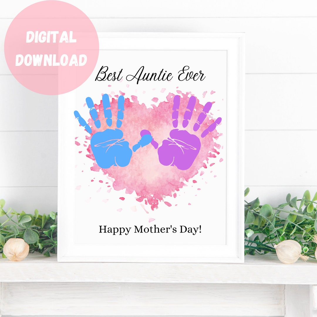 Handprint Art for Aunt, Gift for Aunt From Child, Gift From Niece ...