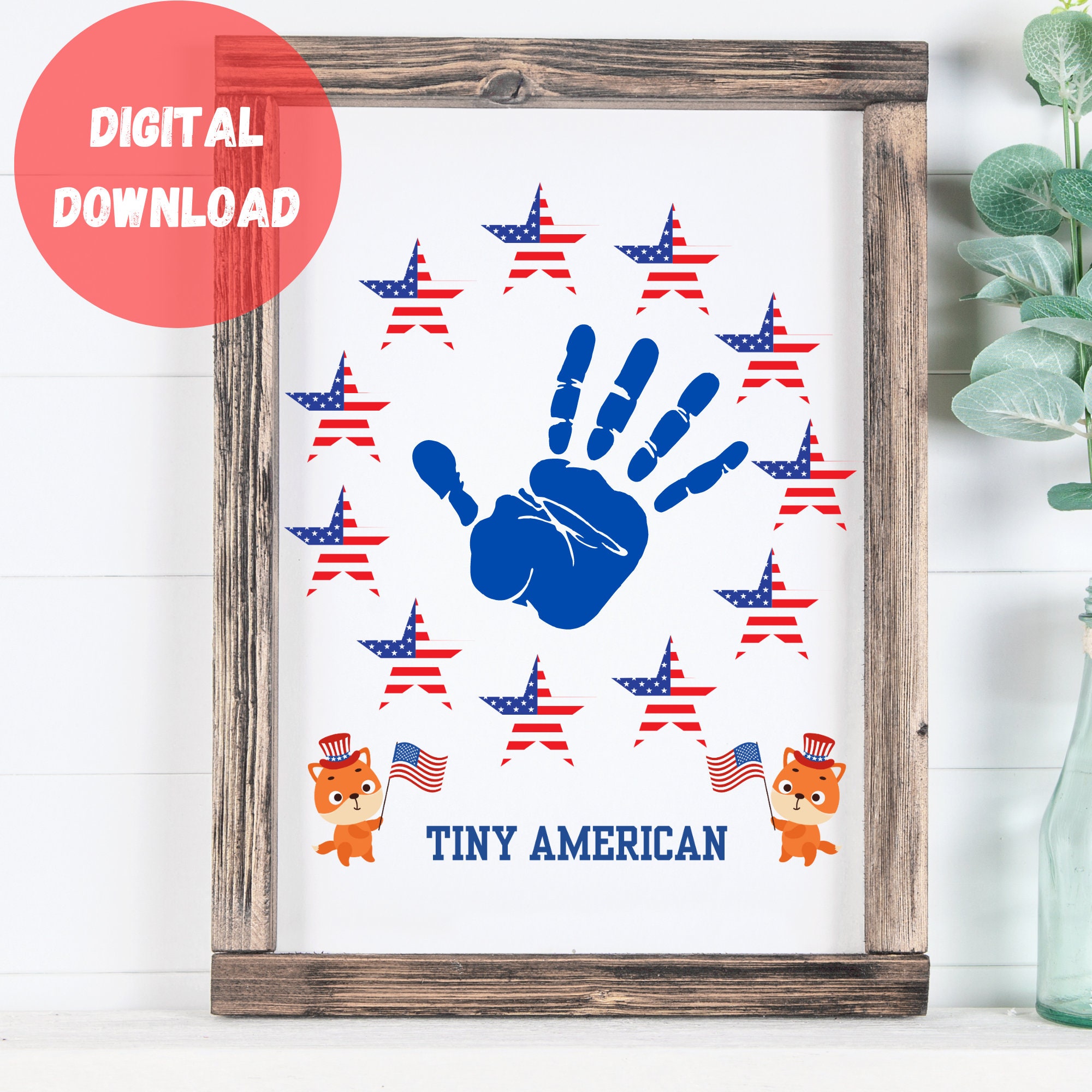 Tiny American Handprint Art Memorial Day Handprint Digital - Etsy