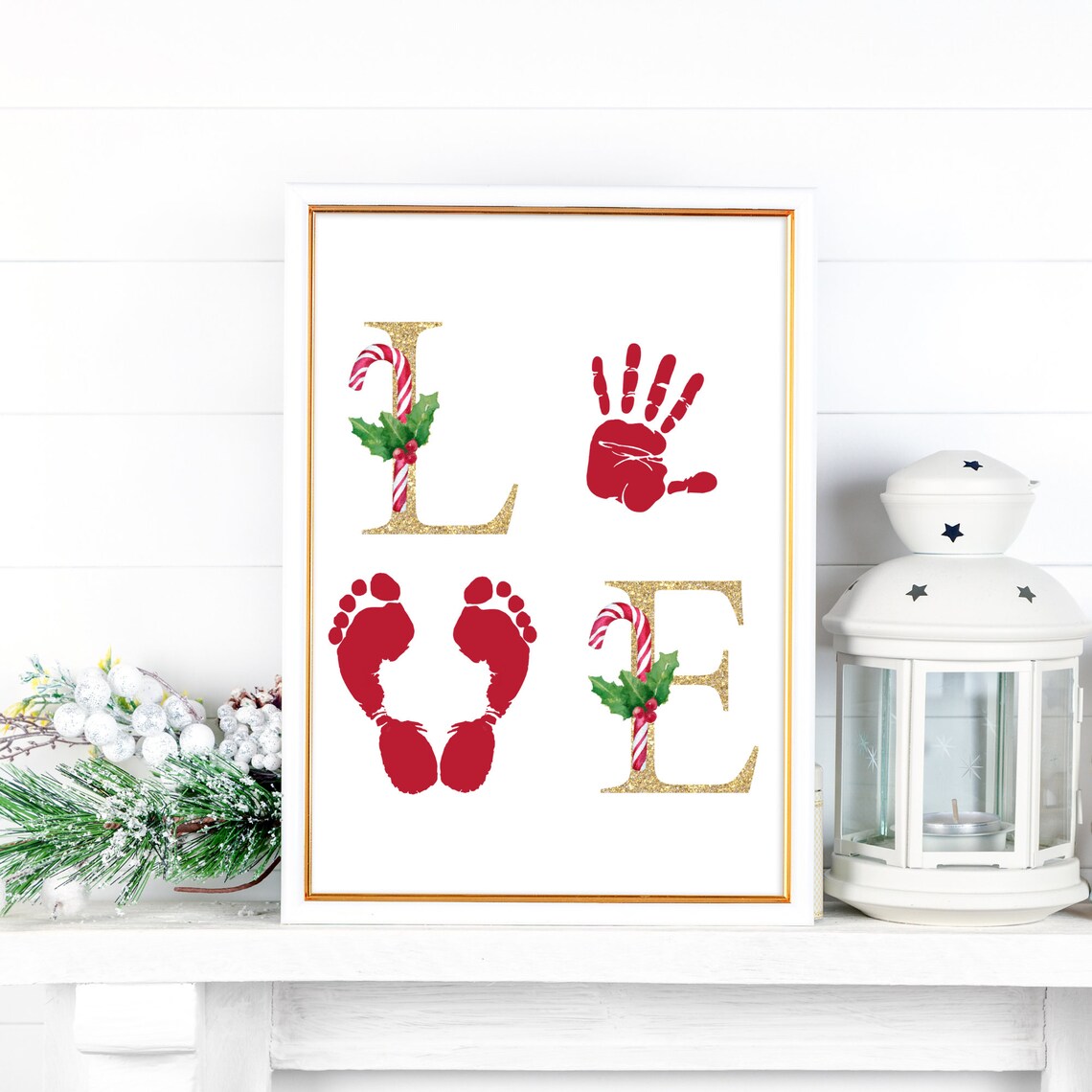 Christmas Love Handprint Art Printable Christmas Signs Candy - Etsy