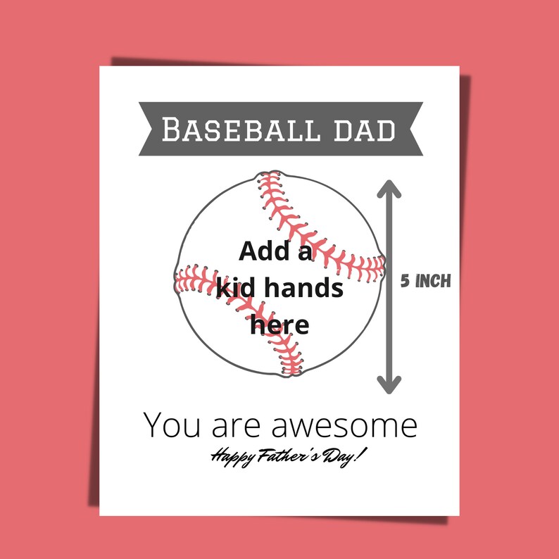 Baseball Dad Handprints Dad Gift From Son Sports Handprint - Etsy