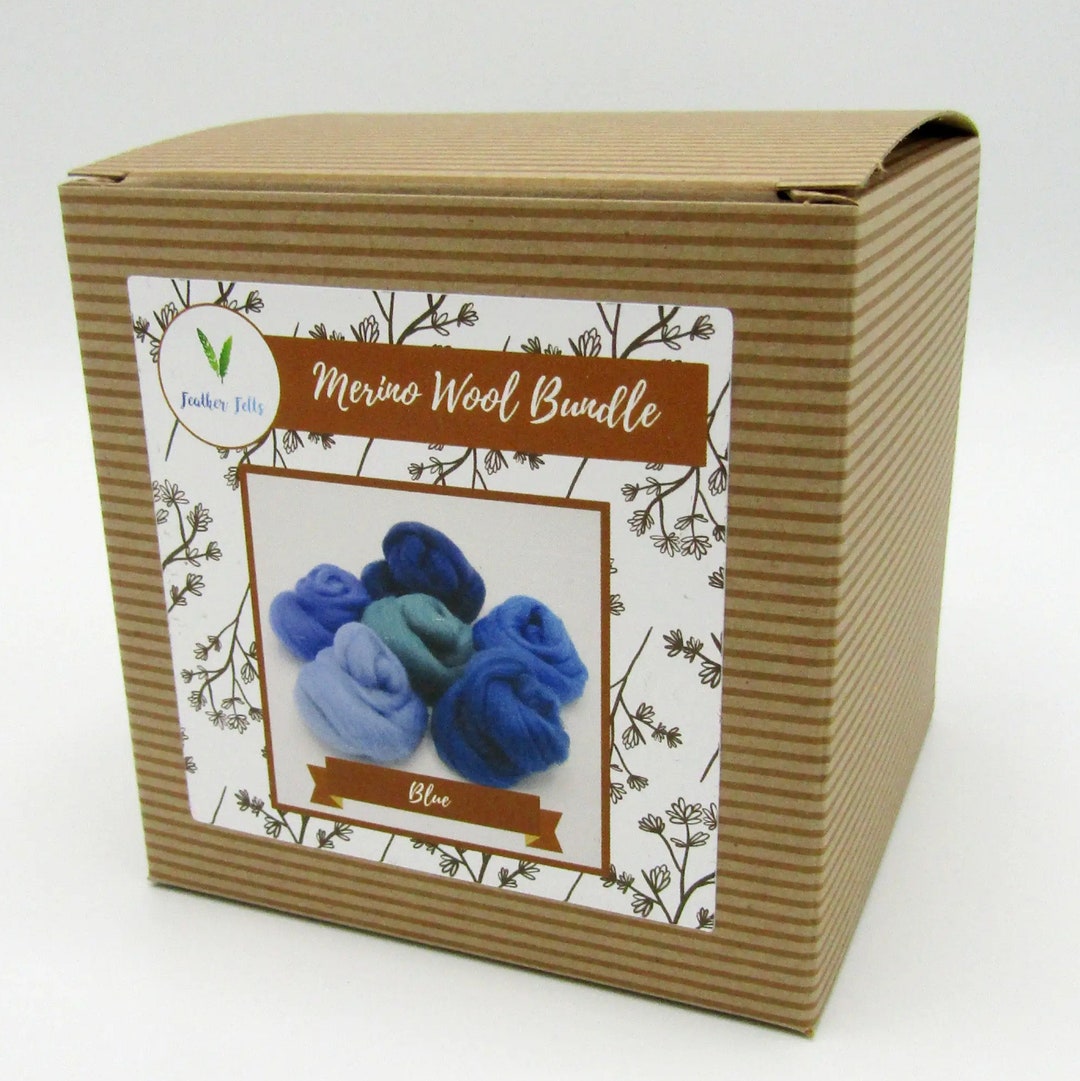 Blue Merino Wool Bundle From Feather Felts Merino Wool for - Etsy