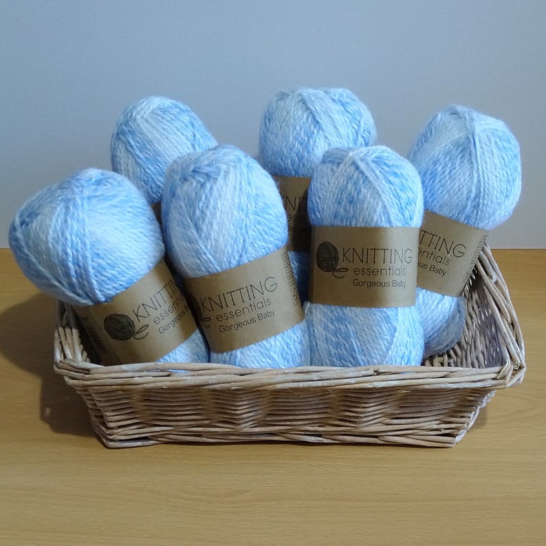 Knitting Essentials Gorgeous Baby Blue Yarn 50g X 6 Knitting - Etsy