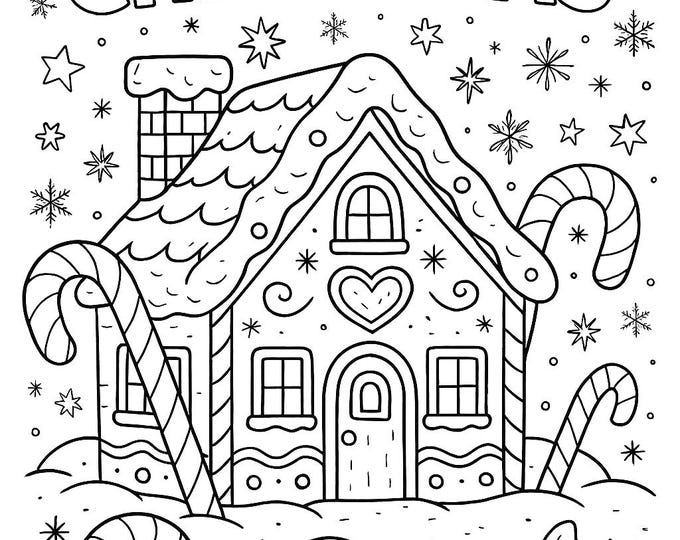 Cute Christmas Coloring Page for Kids, Christmas Tree, Cute Holiday ...