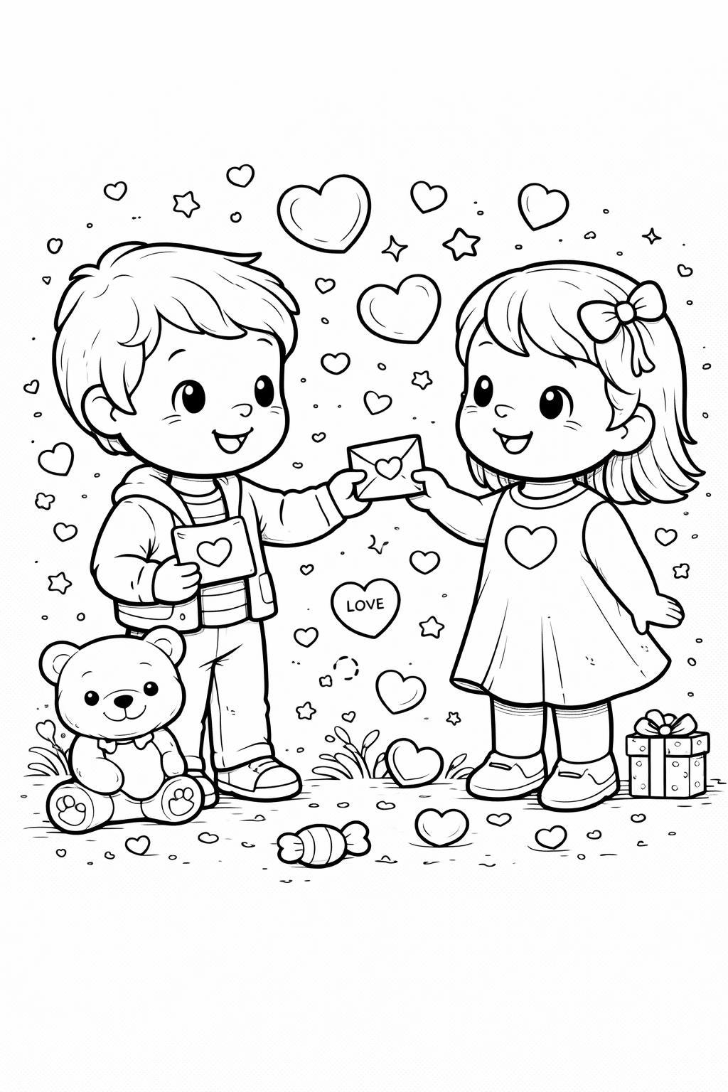 Valentine’s Day Coloring Pages for Kids | Cute Valentine Coloring Book ...