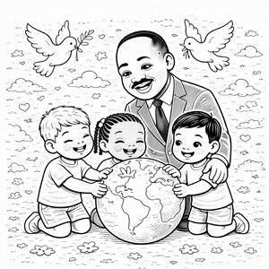 Martin Luther King Jr. Preschool Coloring Book | Peace Love and ...