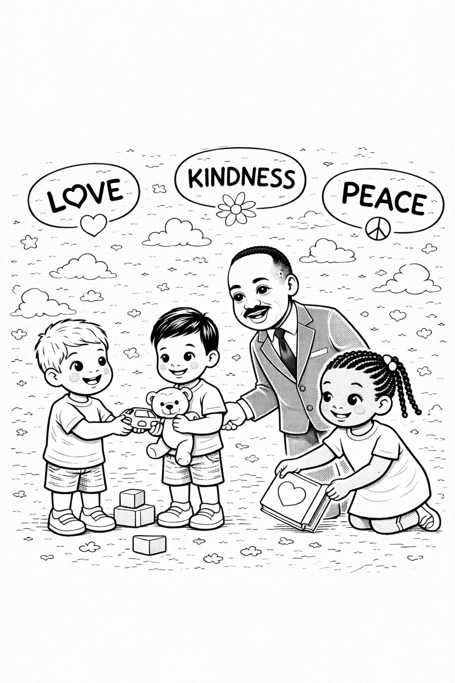 Martin Luther King Jr. Preschool Coloring Book | Peace Love and ...