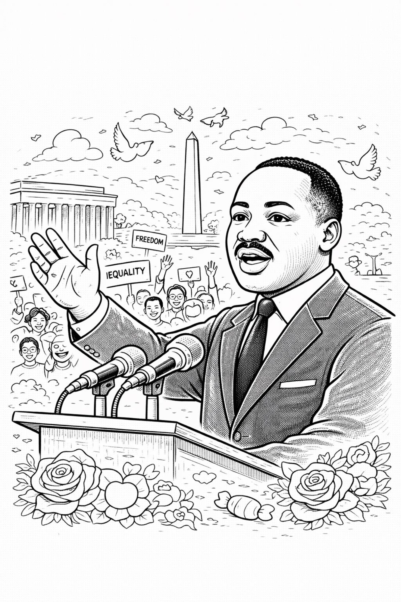 Martin Luther King Jr. Preschool Coloring Book | Peace Love and ...
